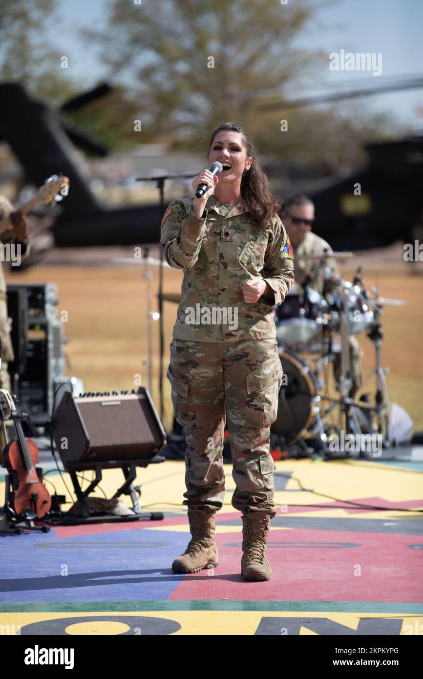 Spc. Jessica Brust, 1st Armored Division Band, takes the role as the ...