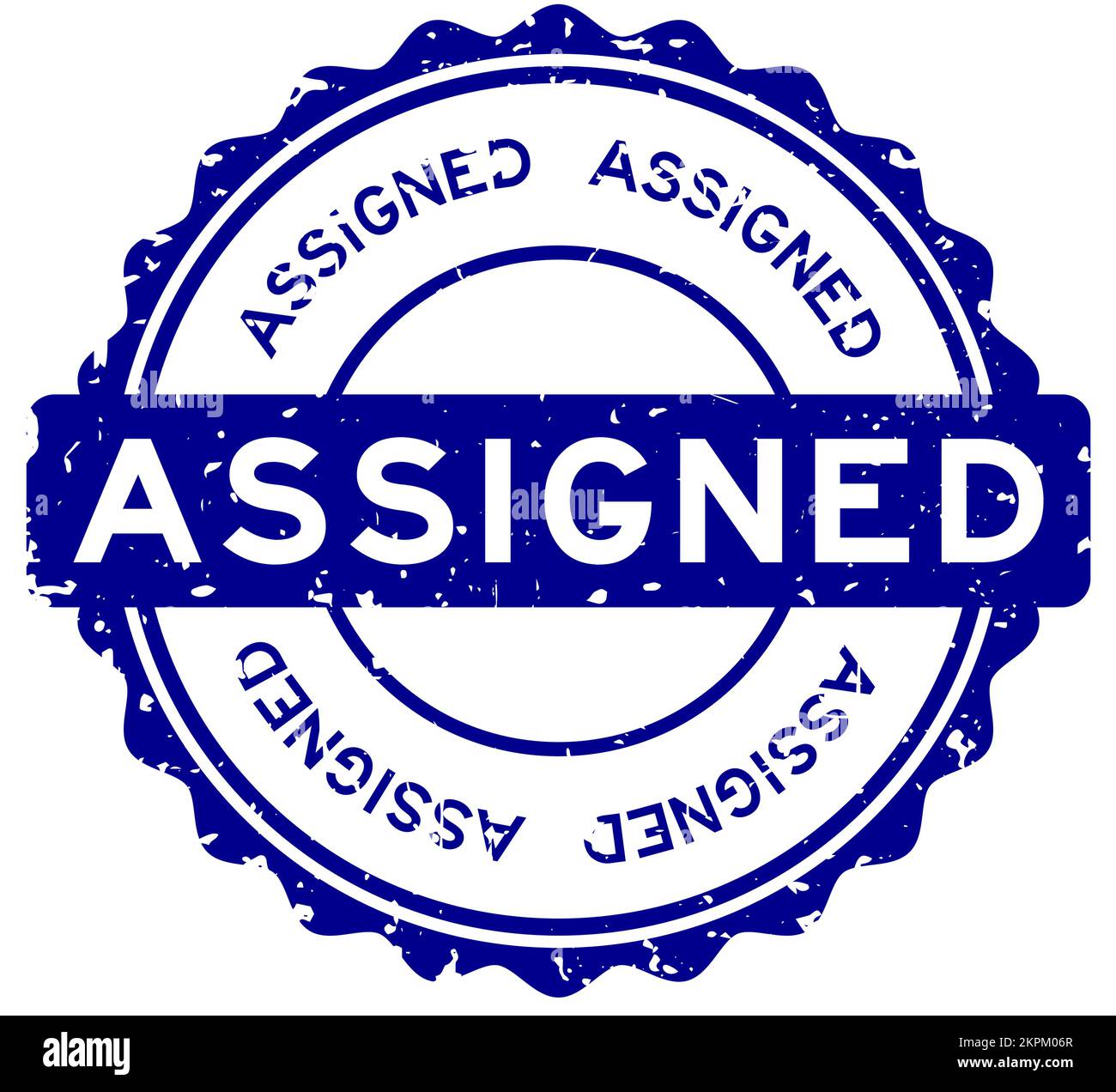 Grunge blue assigned word round rubber seal stamp on white background Stock Vector Image & Art ...