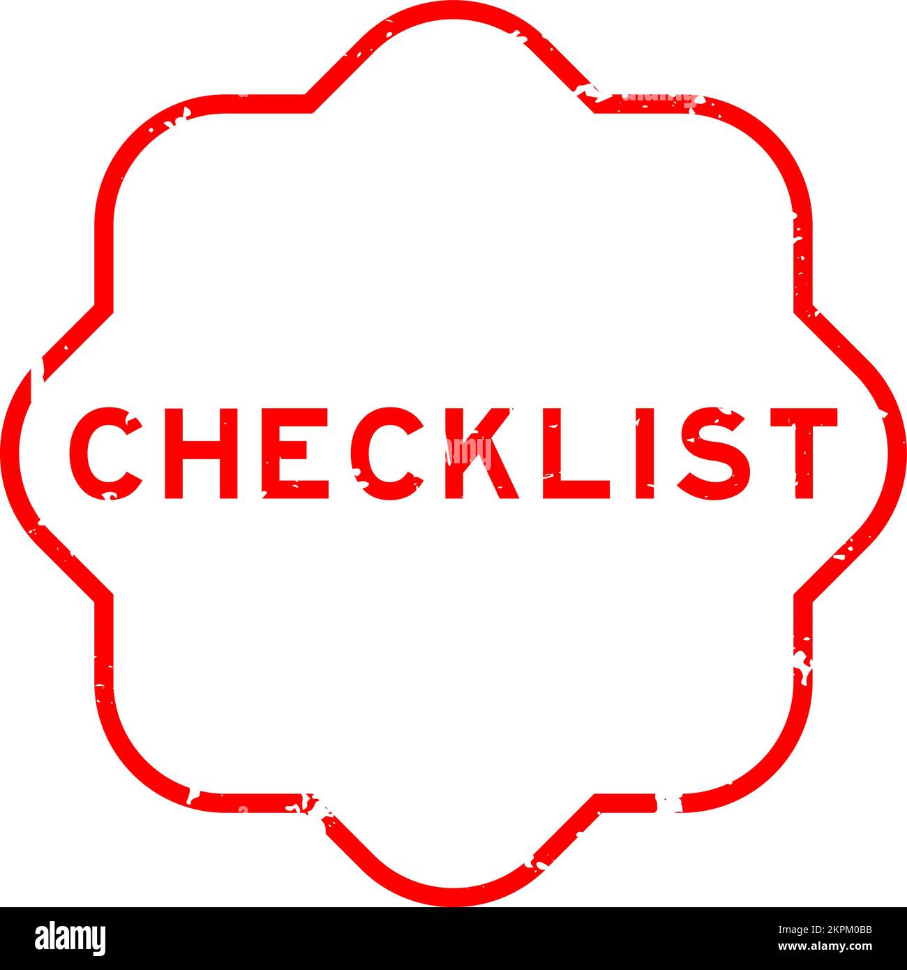 Grunge red checklist word rubber seal stamp on white background Stock ...