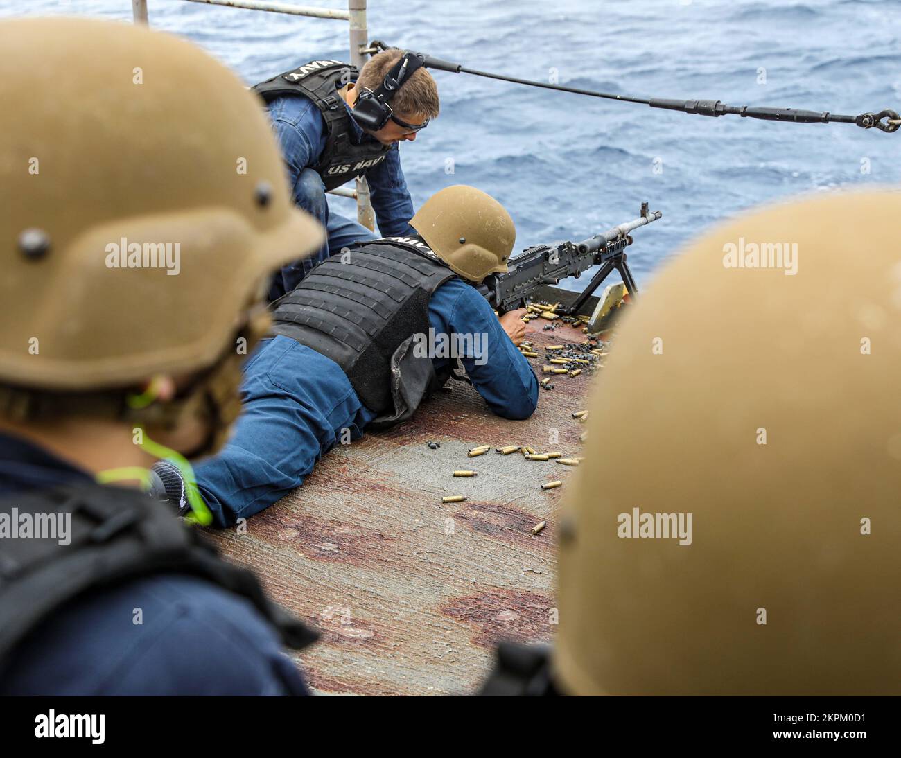 PHILIPPINE SEA (Oct. 27, 2022) Sailors conduct a crew serve weapons ...