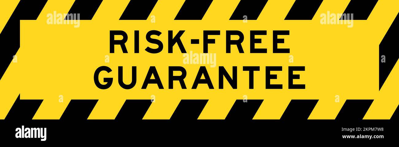 Yellow and black color with line striped label banner with word risk ...