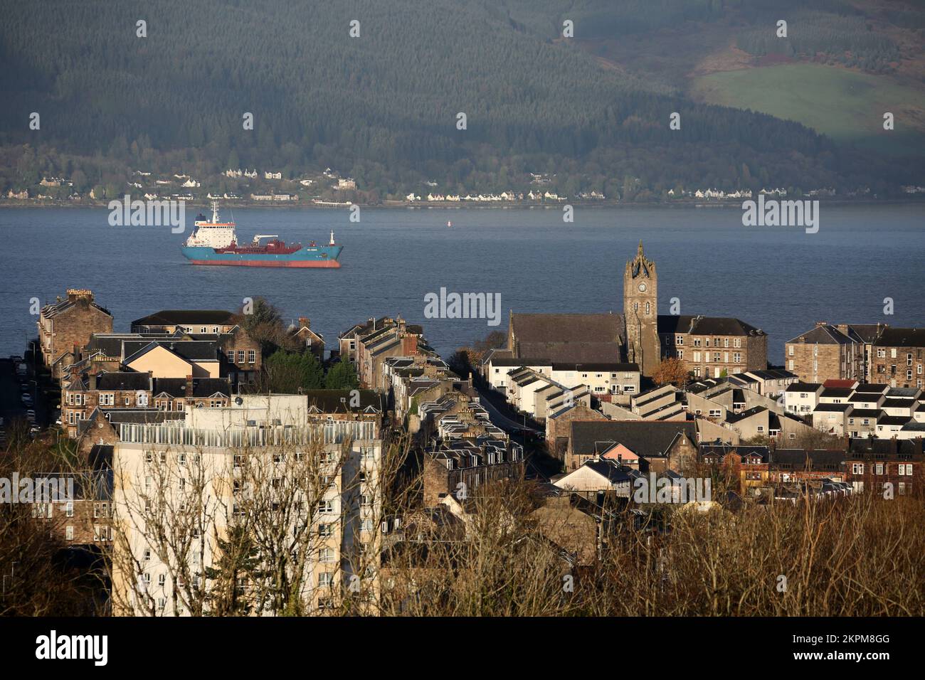 Gourock, Inverclyde, Scotland, UK. View from High School called ...