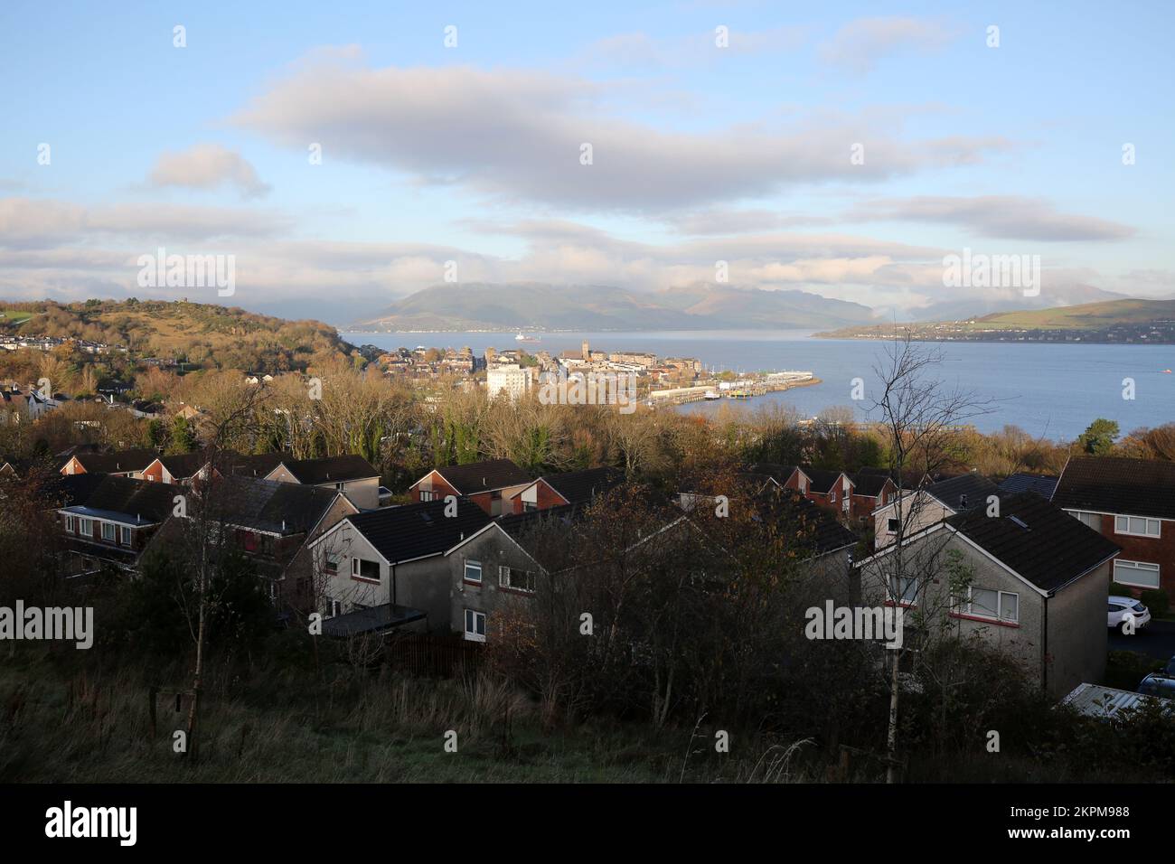 Gourock, Inverclyde, Scotland, UK. View from High School called ...