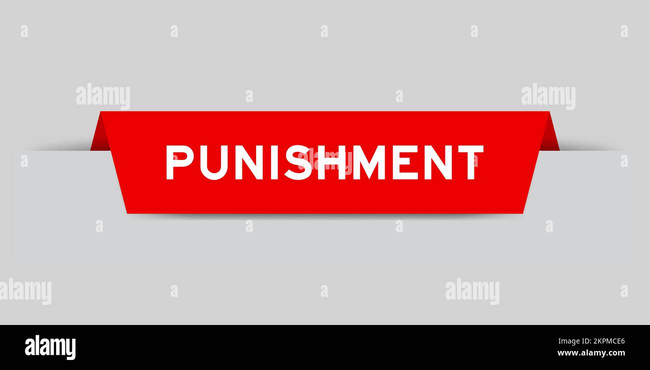 Red color inserted label with word punishment on gray background Stock ...
