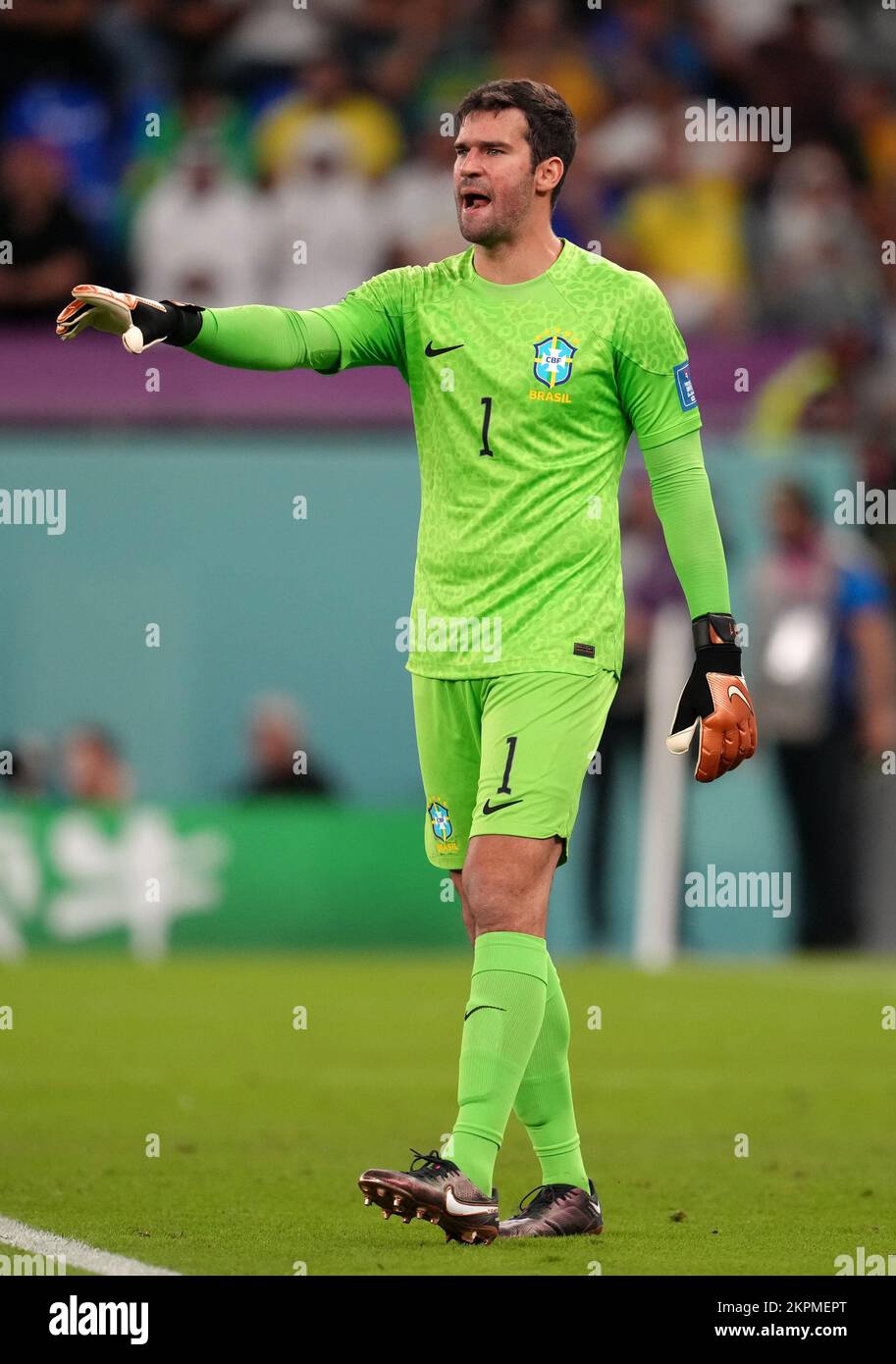 Brazil goalkeeper Alisson during the FIFA World Cup Group G match at ...