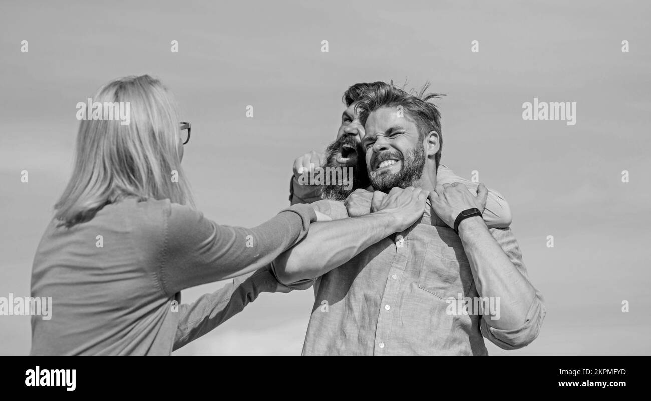 Leadership and competition concept. Love as fight and competition. Man ...