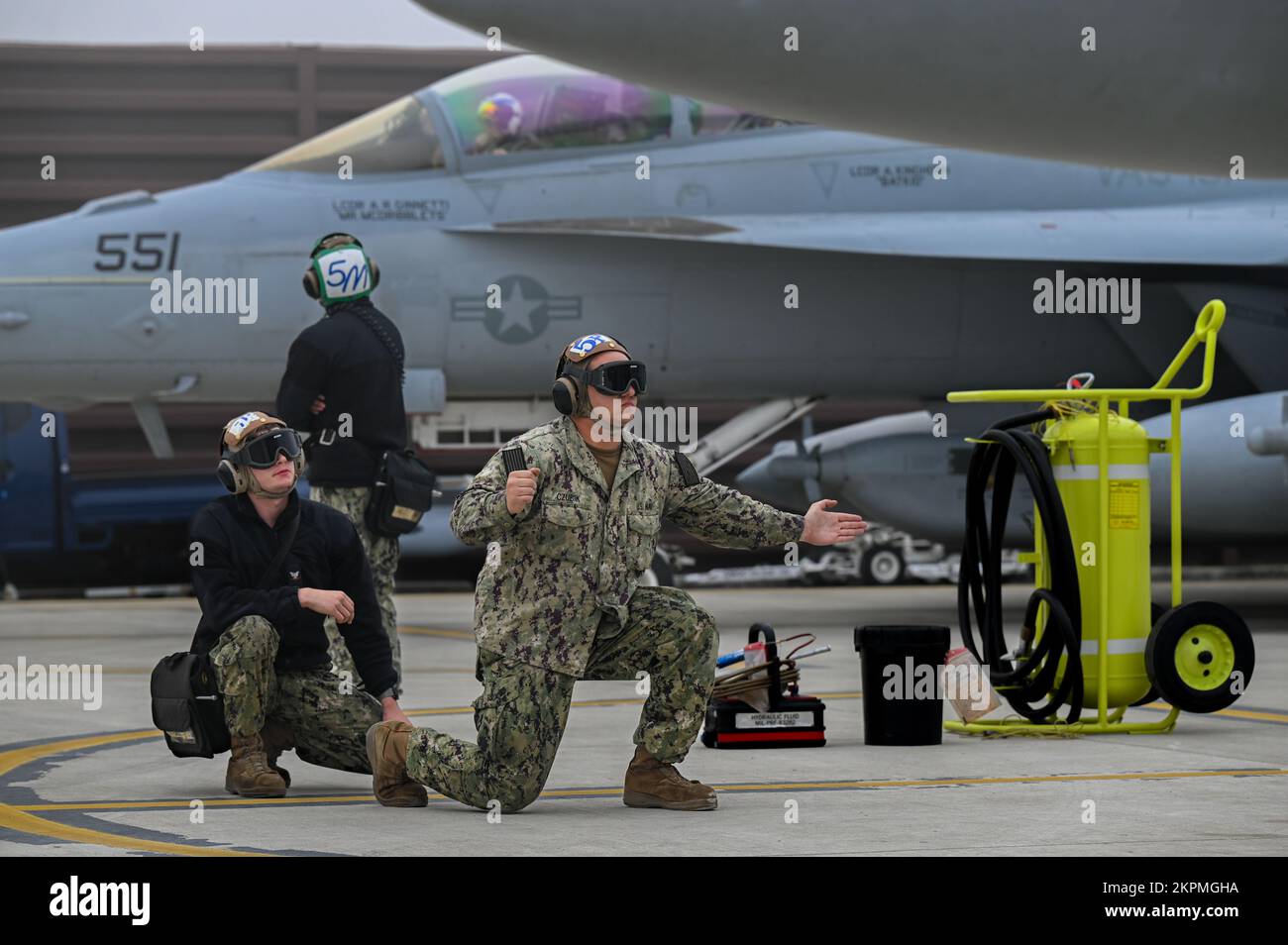 U.S. Navy Airmen assigned to Electronic Attack Squadron 131 at Naval ...
