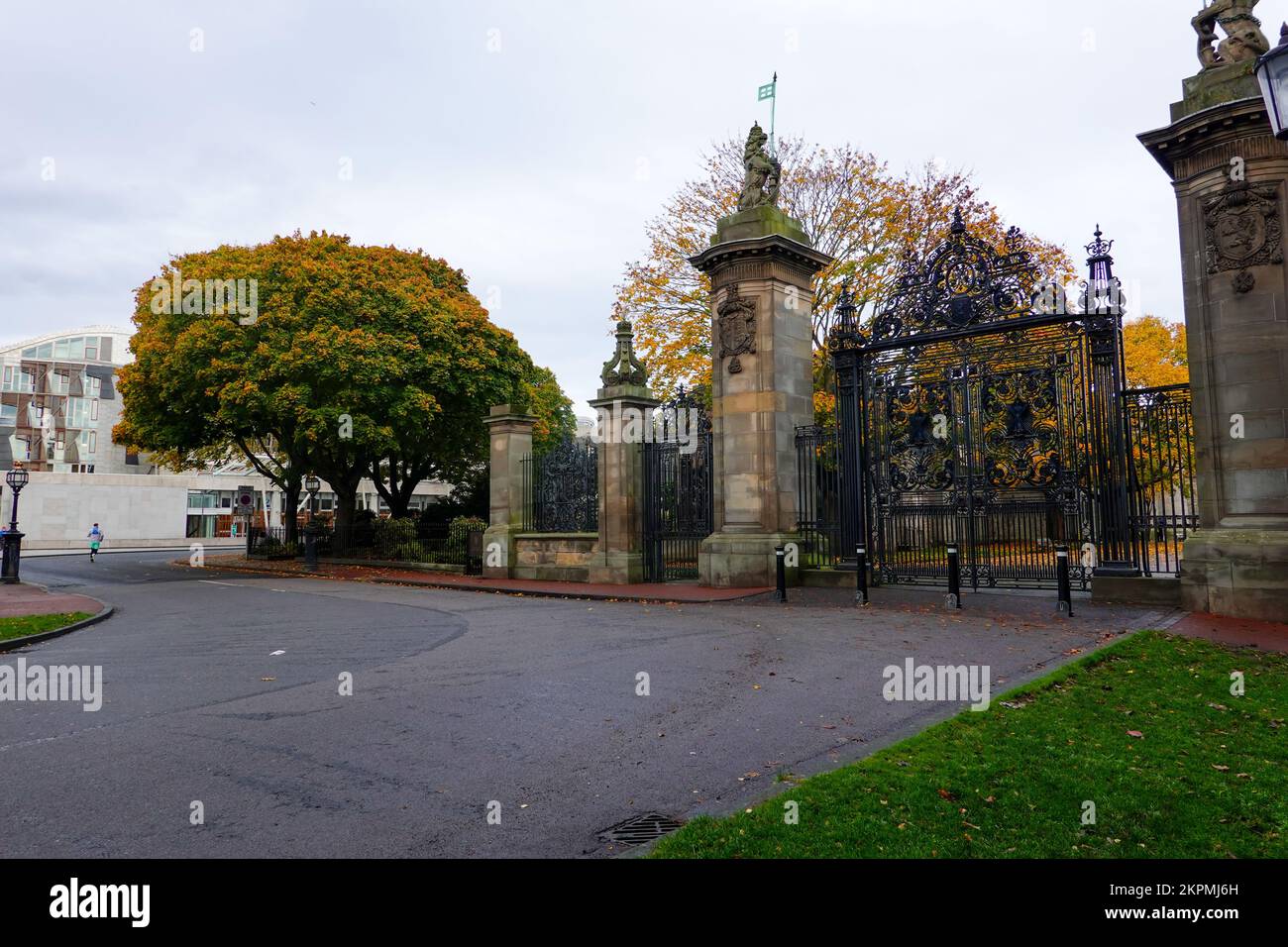 Side gates, Holyrood Palace, across from the Scottish Parliament ...