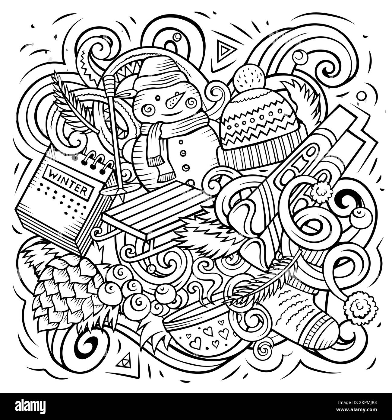 Cartoon vector doodles Winter illustration Stock Vector Image & Art - Alamy Cartoon vector doodles Winter illustration Stock Vector Image & Art - Alamy