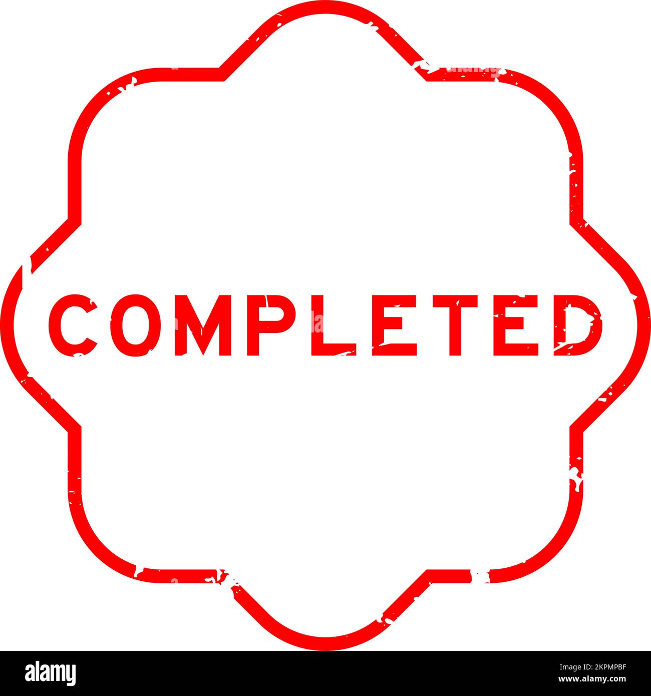 Grunge Red Completed Word Rubber Seal Stamp On White Background Stock