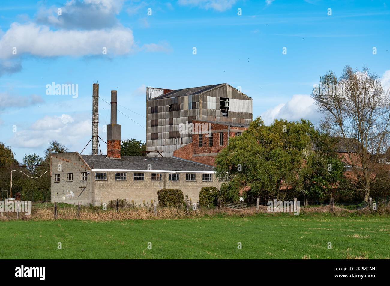 Herdersem, Aalst, Belgium, 11 02 2022 - Abandoned industrial site with ...