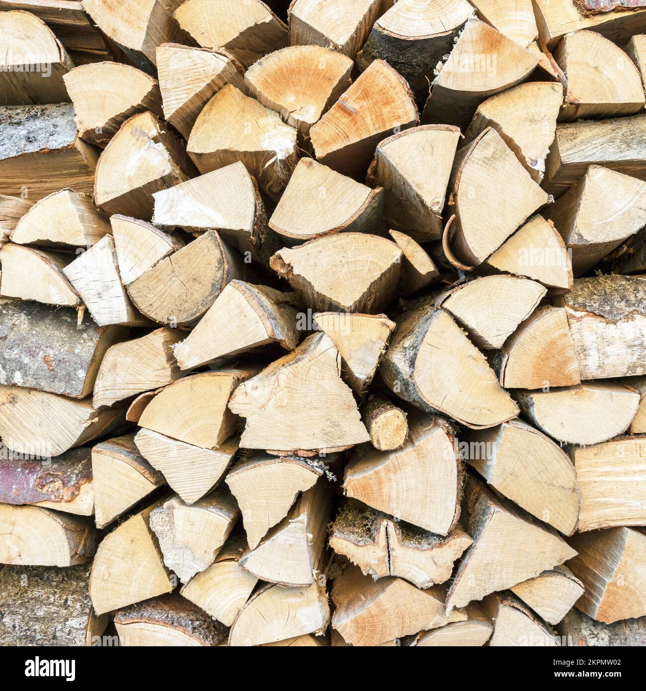 Stacked wooden logs shaping a background image Stock Photo - Alamy