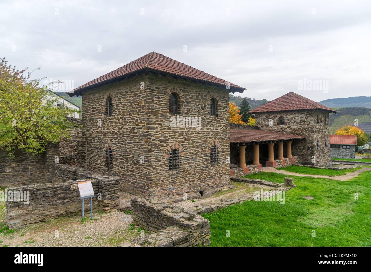 Roman buidling Villa Rustica near at the german village Mehring Stock ...