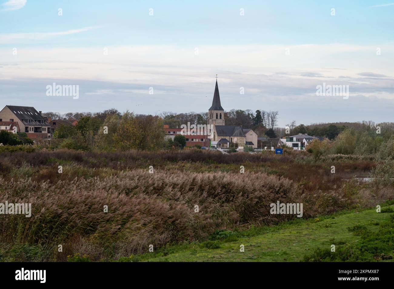 Berlare, East Flemish Region, Belgium, 11 02 2022 - View over the ...