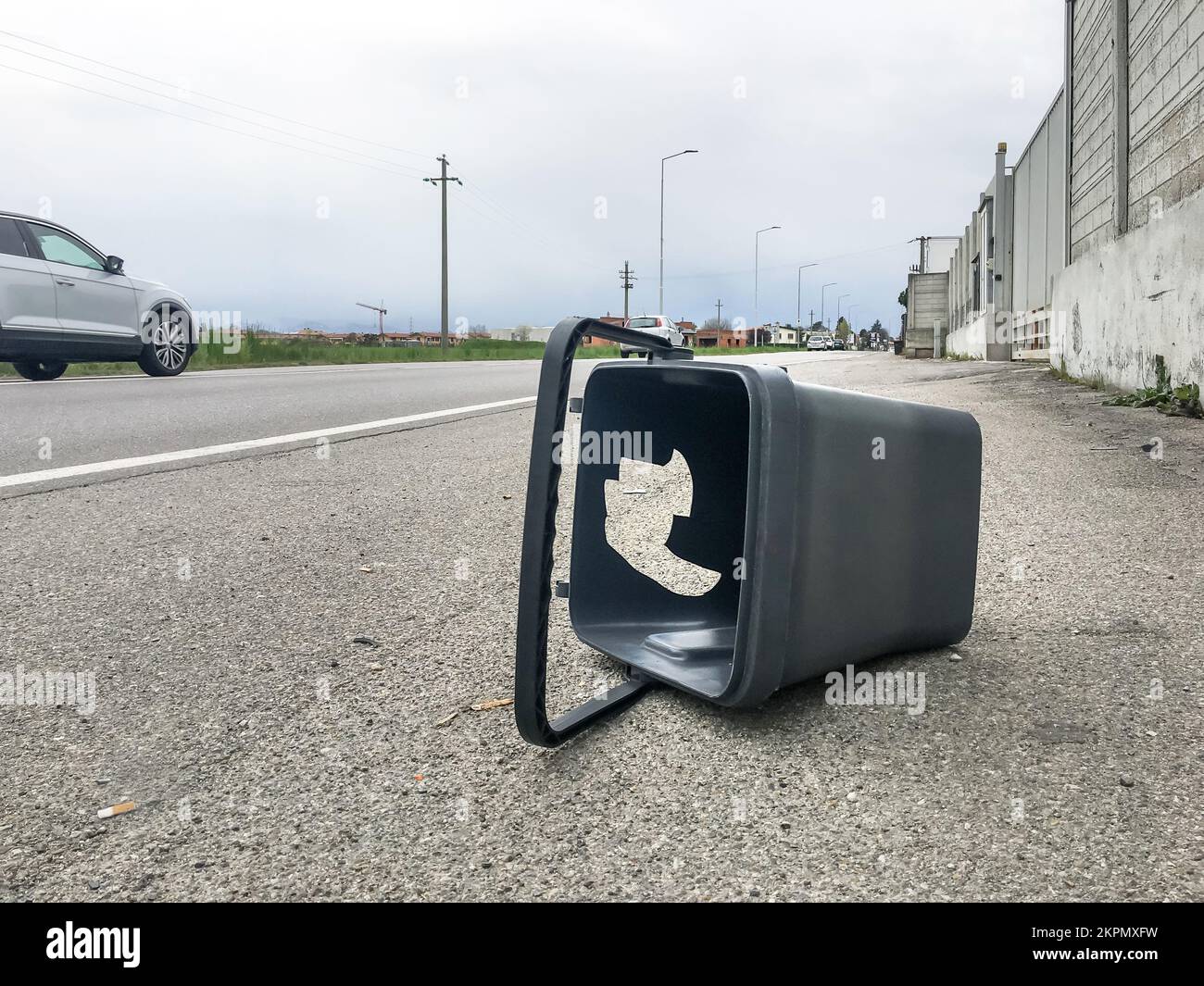 Bin that should be used for separate collection, abandoned as rubbish ...