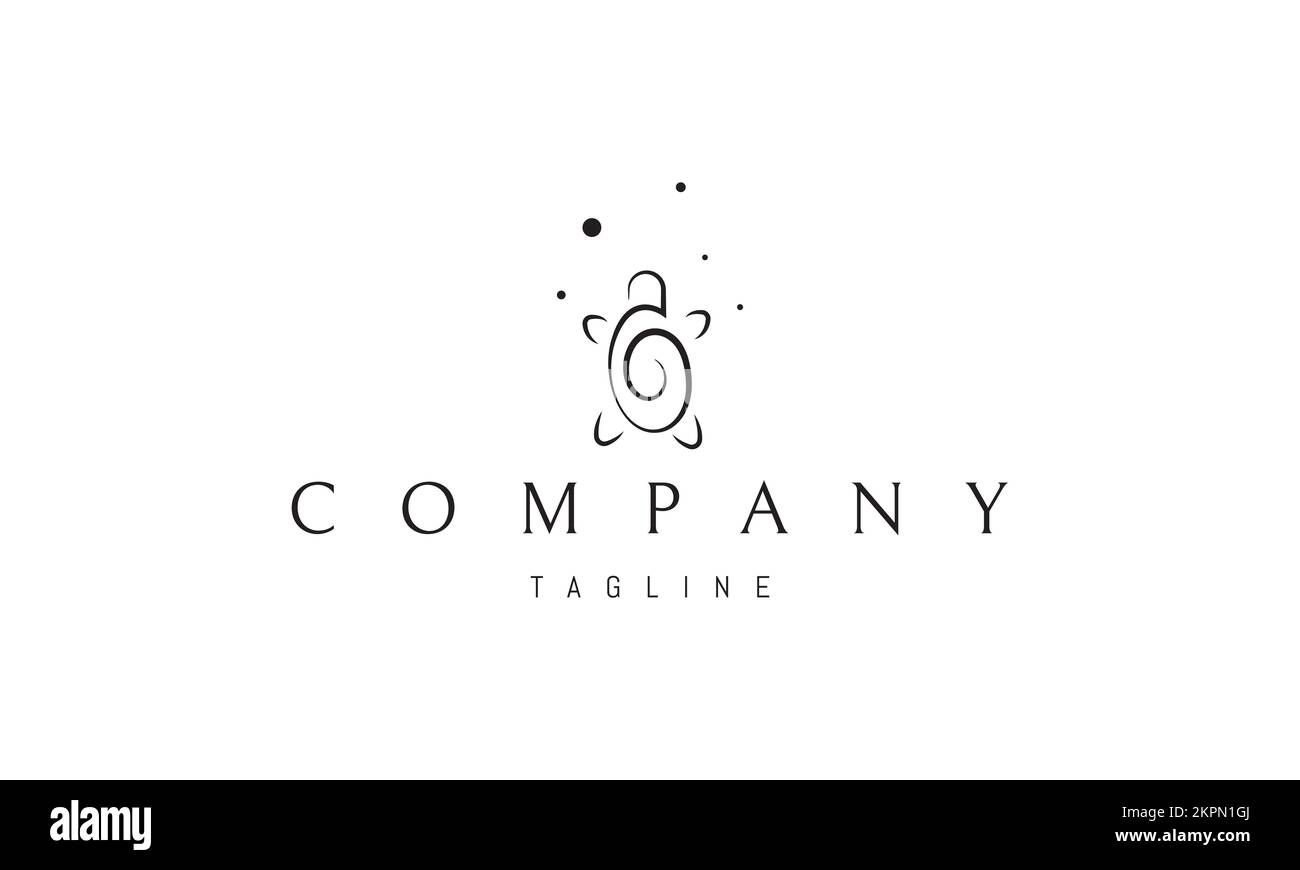 Vector logo on which an abstract image of a turtle with a spiral on its ...