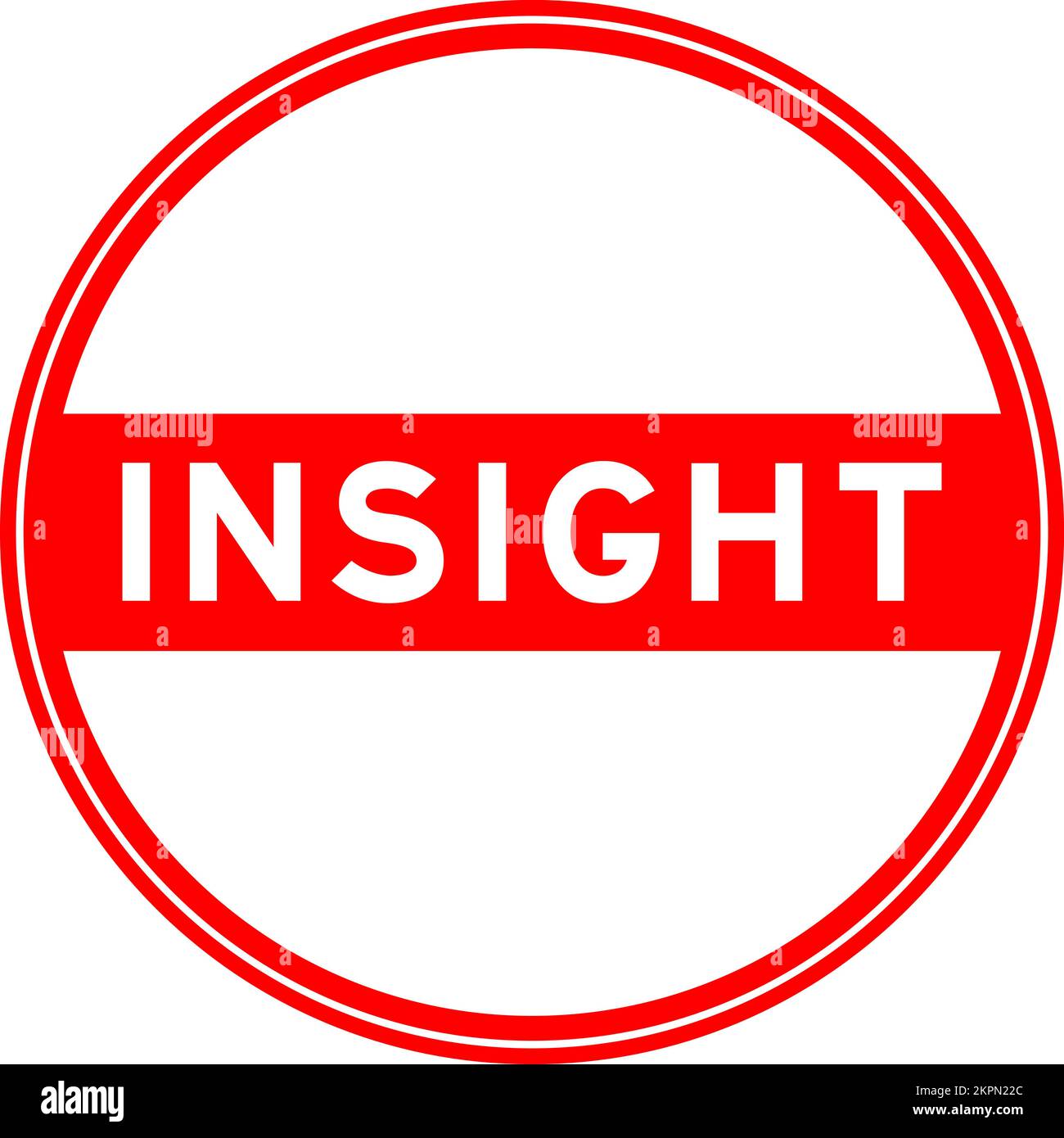 Red color round seal sticker in word insight on white background Stock ...