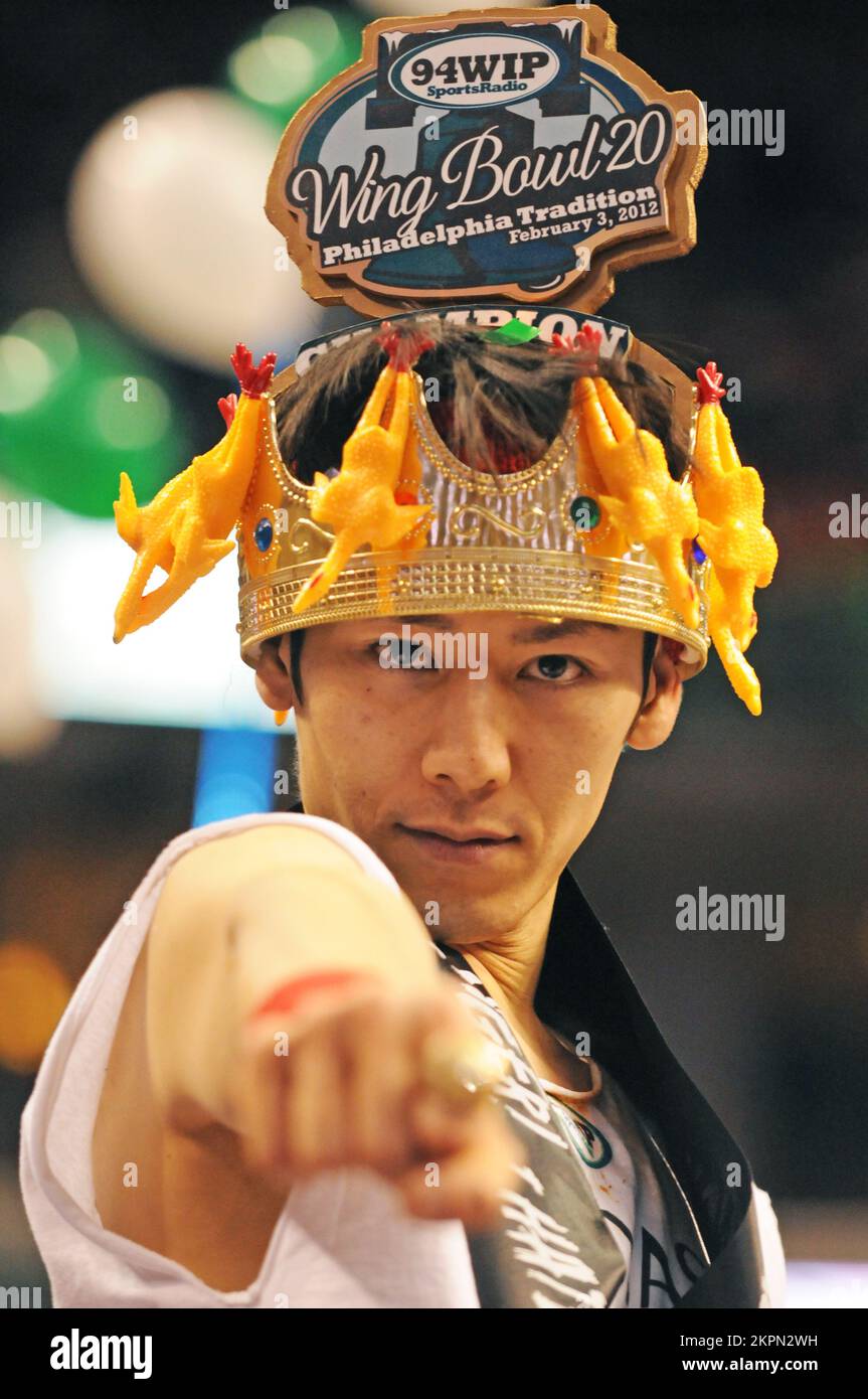 Competitive eater Takeru Kobayashi, winner of Wing Bowl XX Stock Photo ...