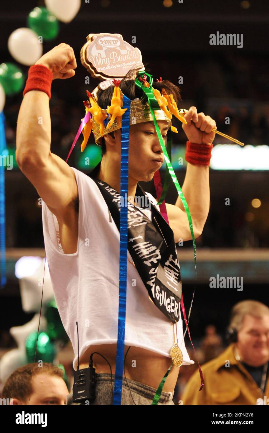 Competitive eater Takeru Kobayashi, winner of Wing Bowl XX Stock Photo ...