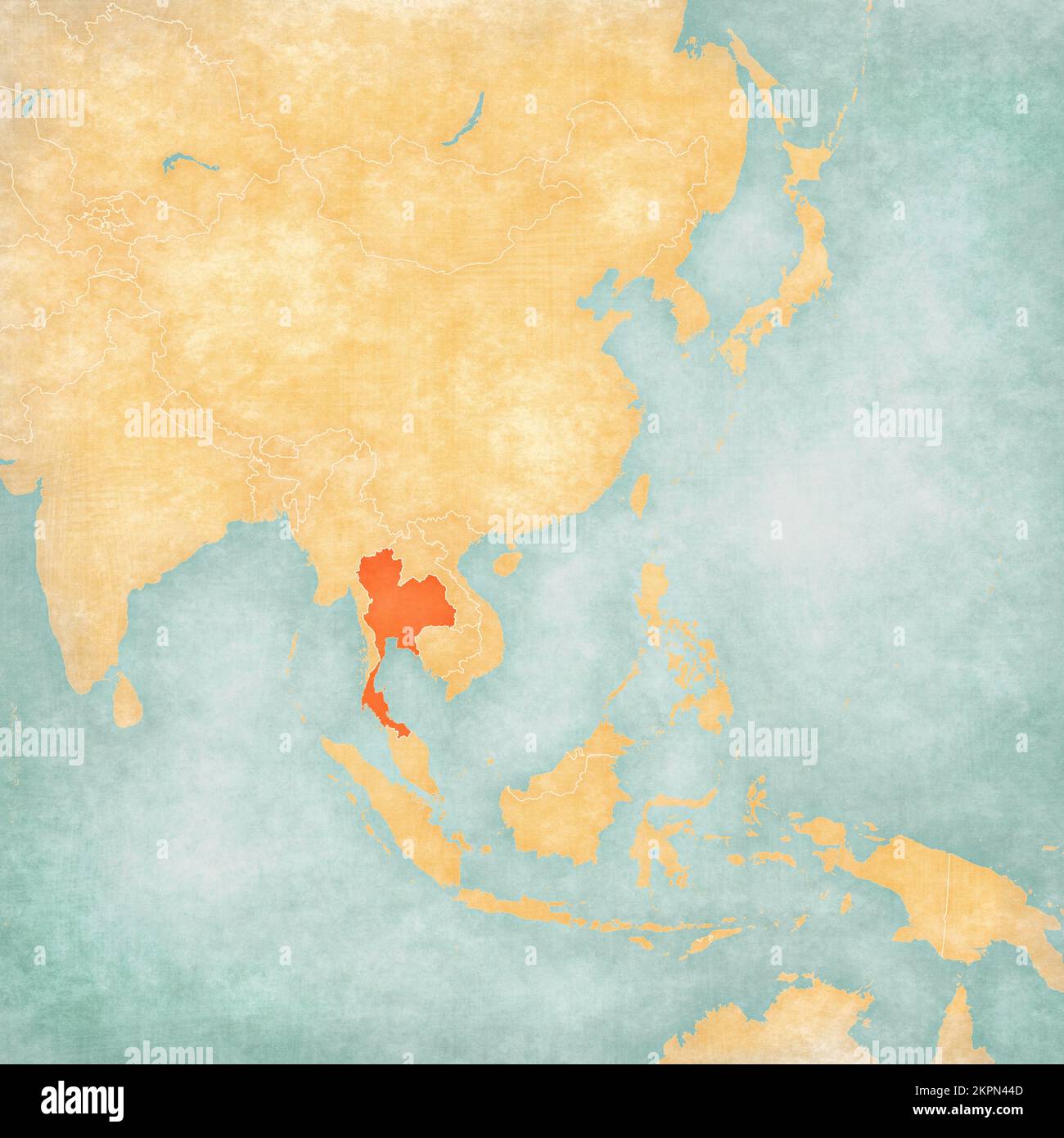 Vintage thailand map hi-res stock photography and images - Alamy