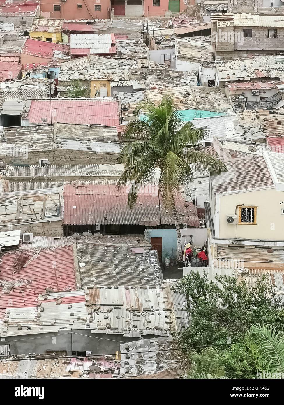 Luanda Angola 11 06 2022: Aerial view of a poor neighborhood in the ...