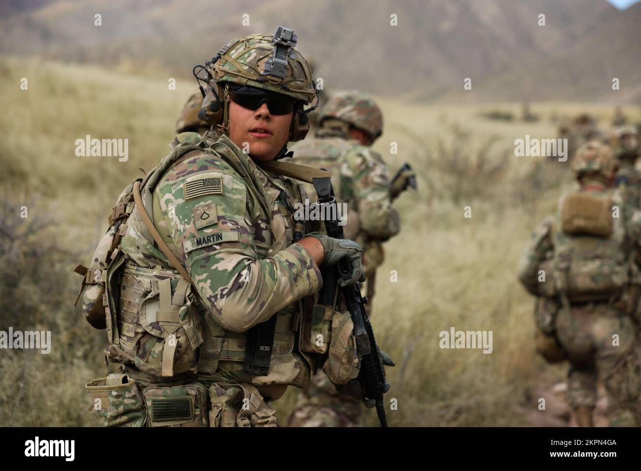 U.S. Army Pfc. Ethan Martin, an infantryman assigned to 1st Battalion ...