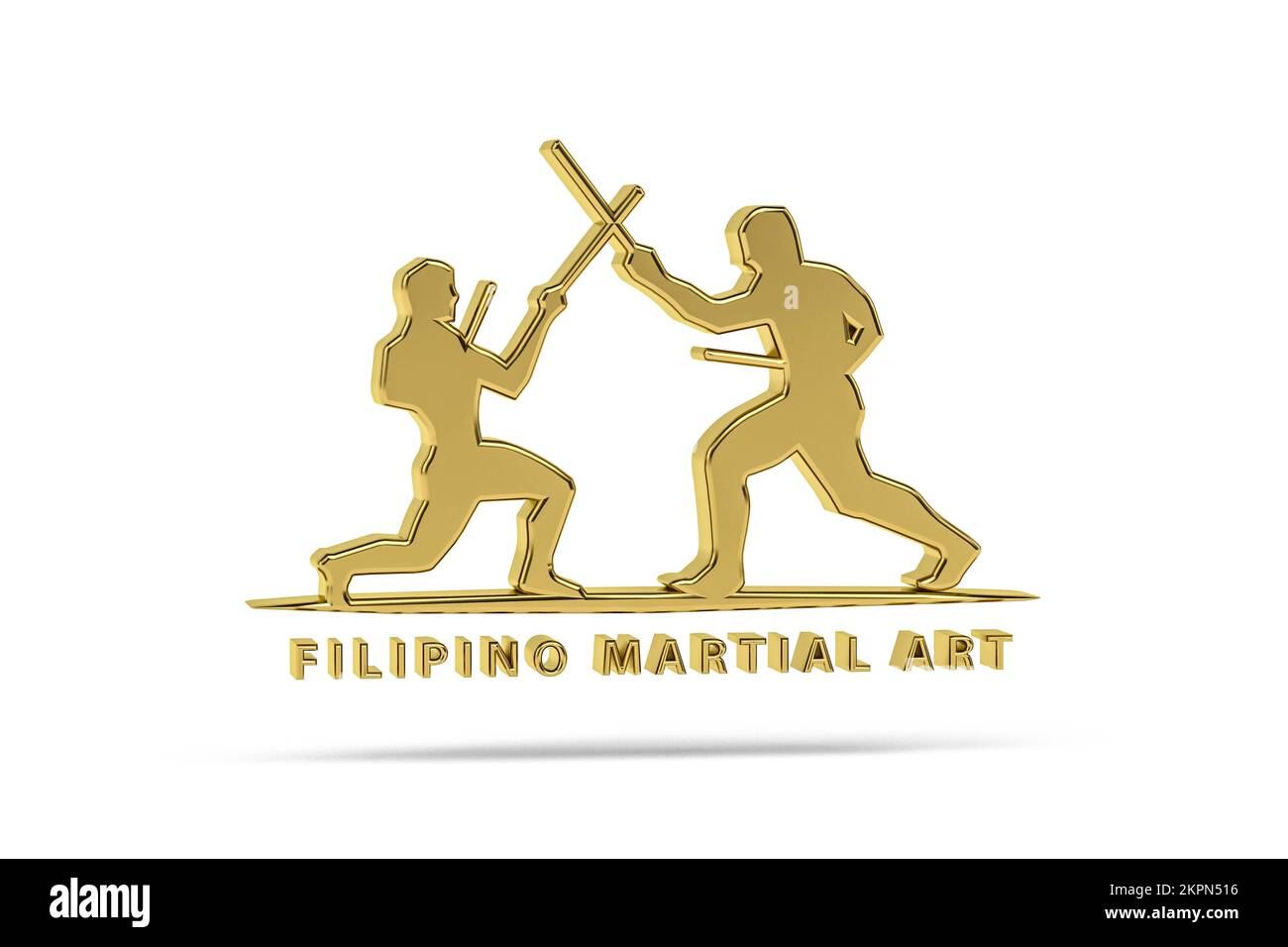 Golden 3d Arnis icon - Filipino martial art - isolated on white ...