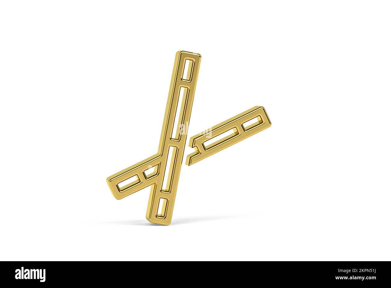 Golden 3d Arnis icon - Filipino martial art - isolated on white ...