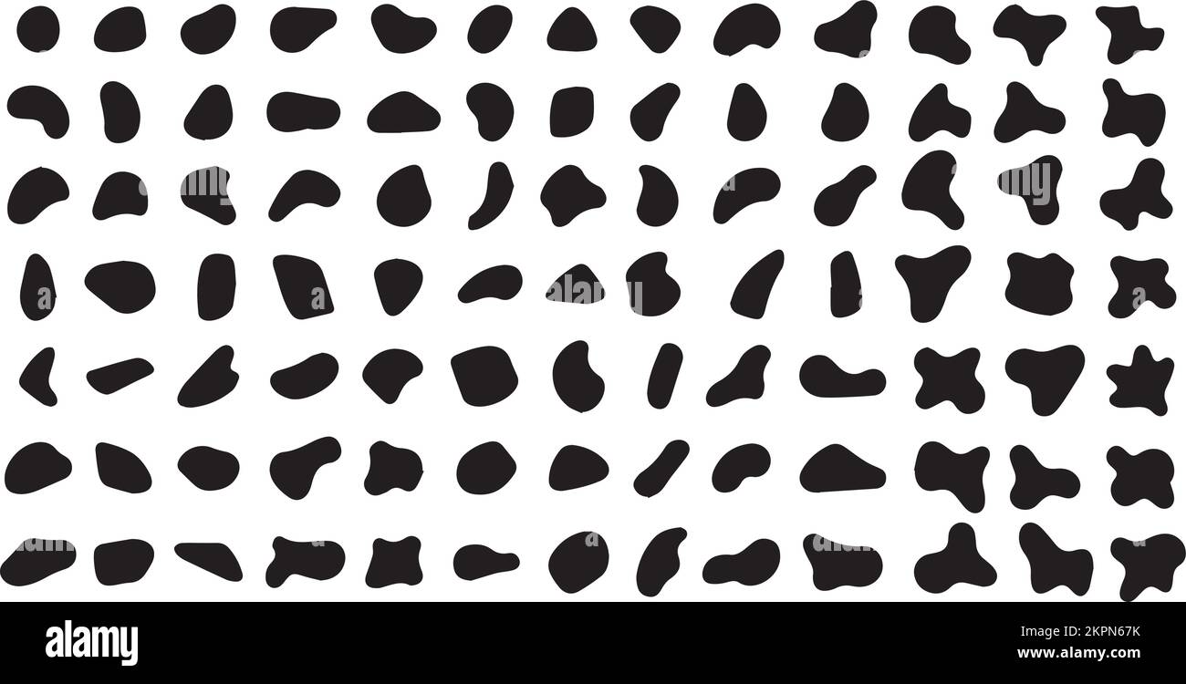 The random black blobs collection isolated on a white background Stock ...