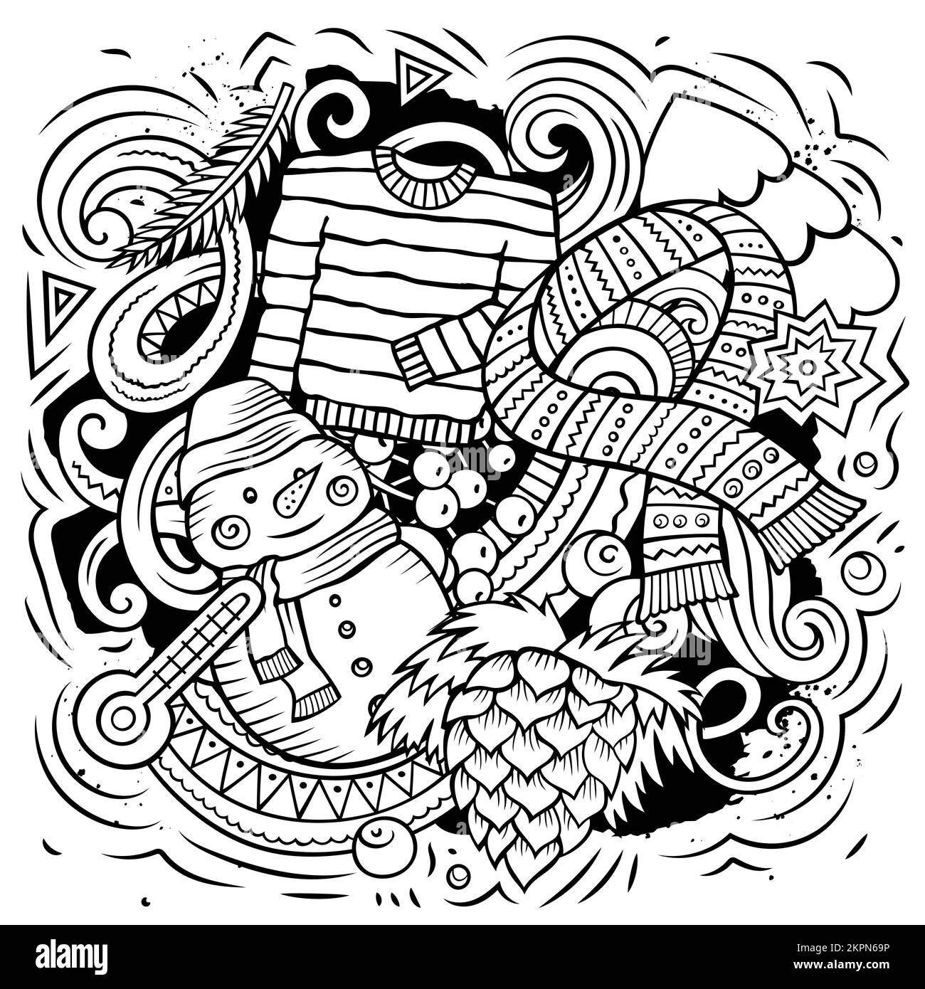Cartoon vector doodles Winter illustration Stock Vector Image & Art - Alamy Cartoon vector doodles Winter illustration Stock Vector Image & Art - Alamy