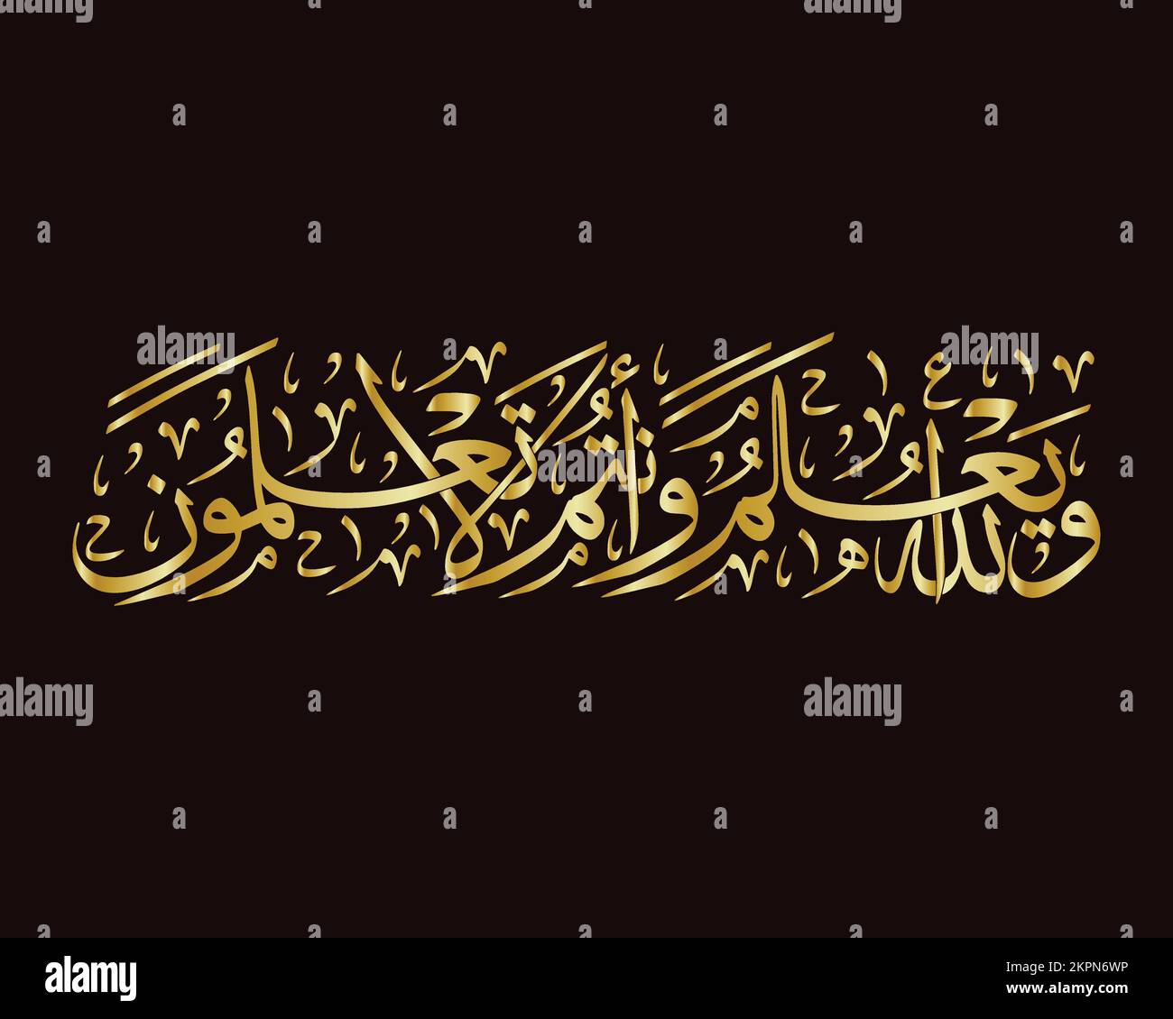 islamic calligraphy vector , And Allah Knows, while you know not ...