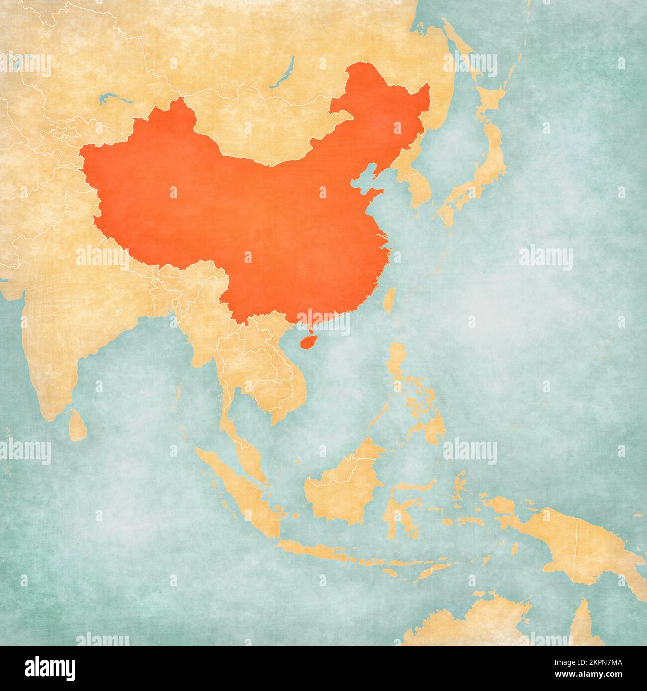 Retro china map hi-res stock photography and images - Alamy