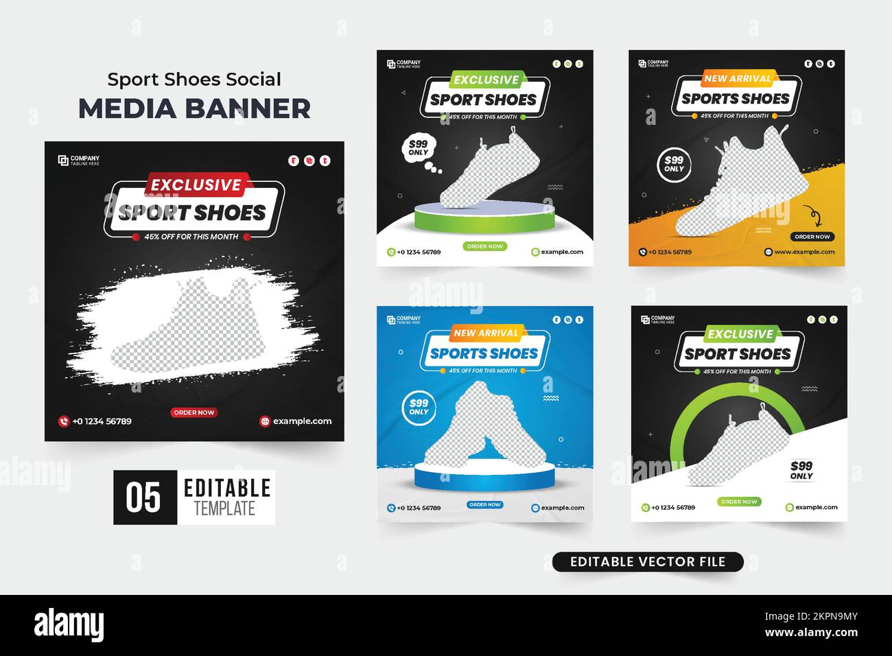 Sneakers sale template bundle for social media marketing. Shoe business ...