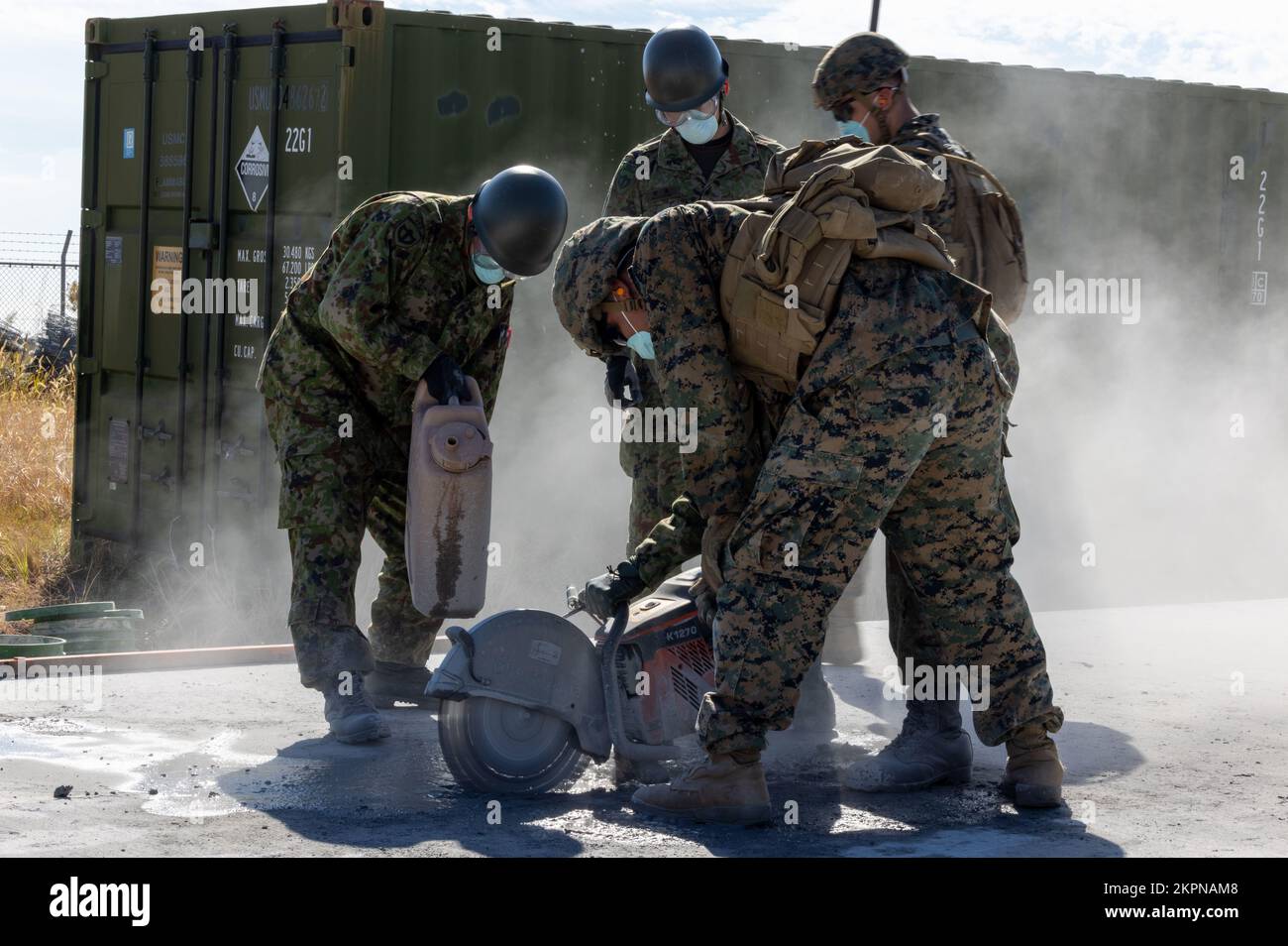 U.S. Marines with Marine Wing Support Squadron 171 show Japanese Ground ...