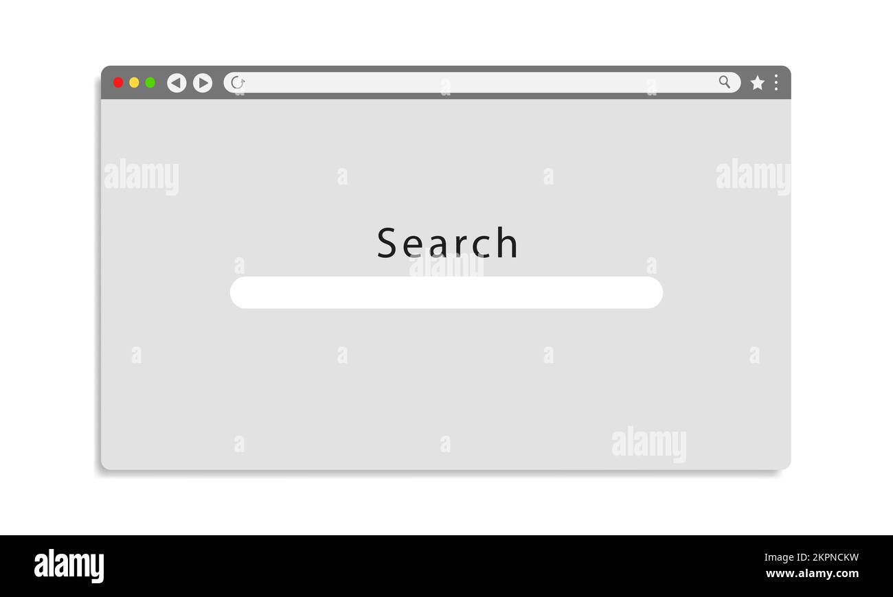 A browser window with a search placement on white background Stock ...