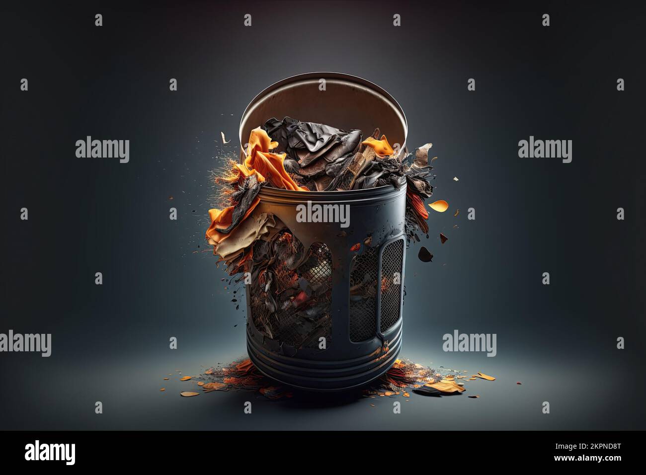 There's rubbish all over the place on a black studio background ...