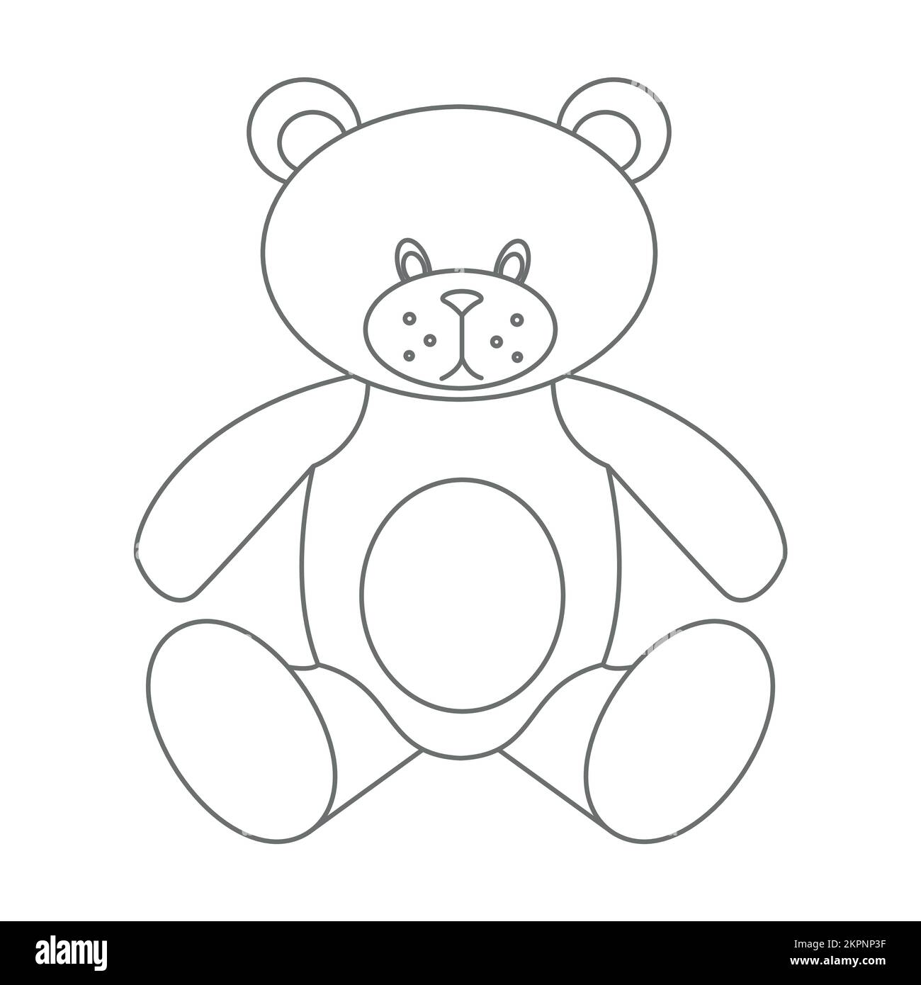 Teddy Bear. Vector illustration of cute little kid Toy in outline style ...