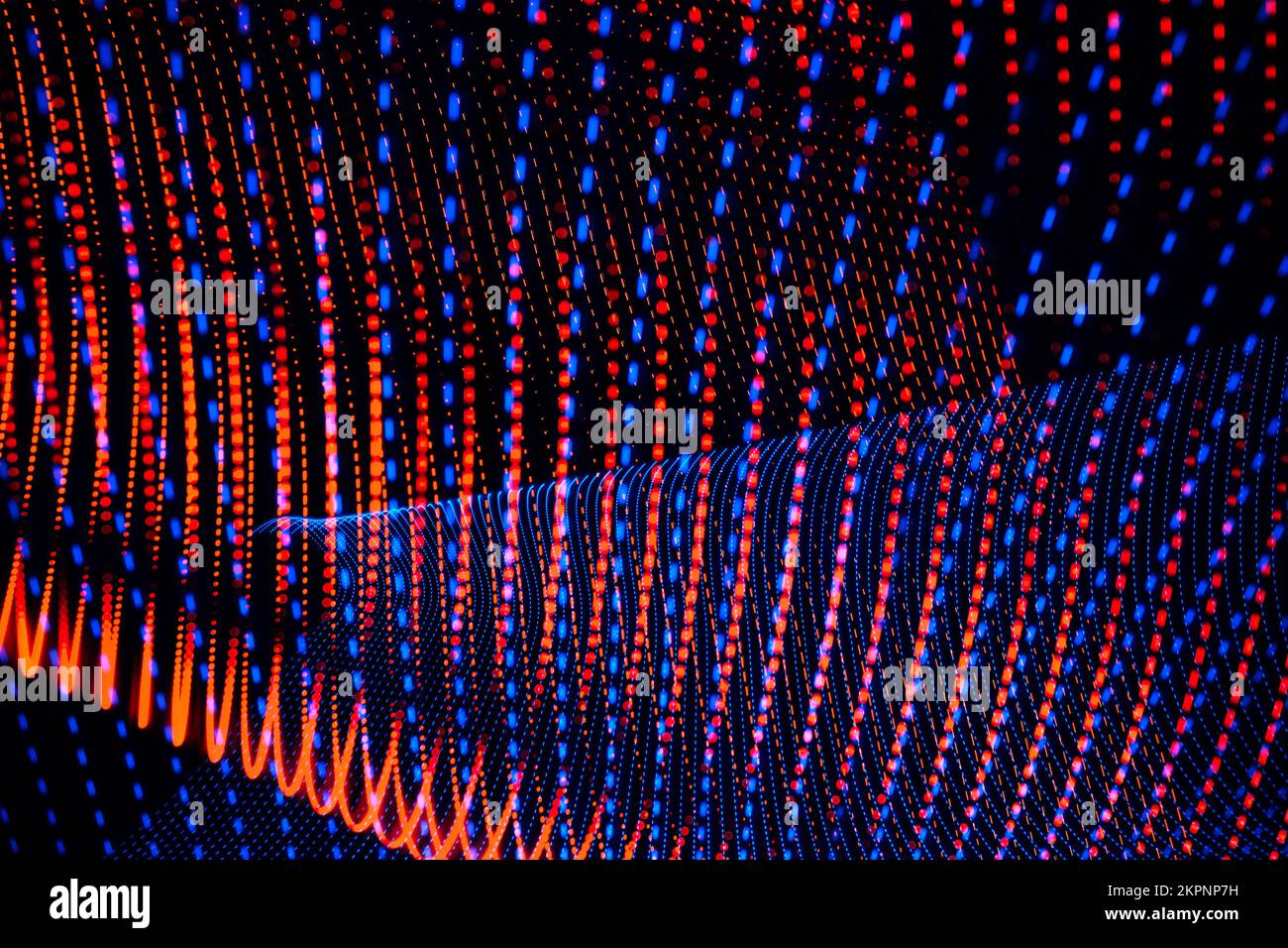 3D illustration and 3D rendering. Colored lights forming a futuristic ...