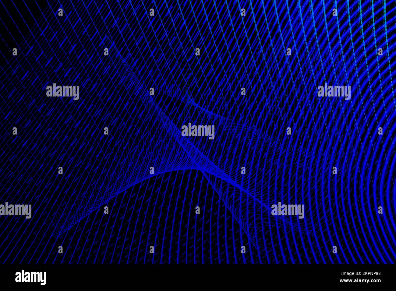 3D illustration and 3D rendering. Colored lights forming a futuristic ...