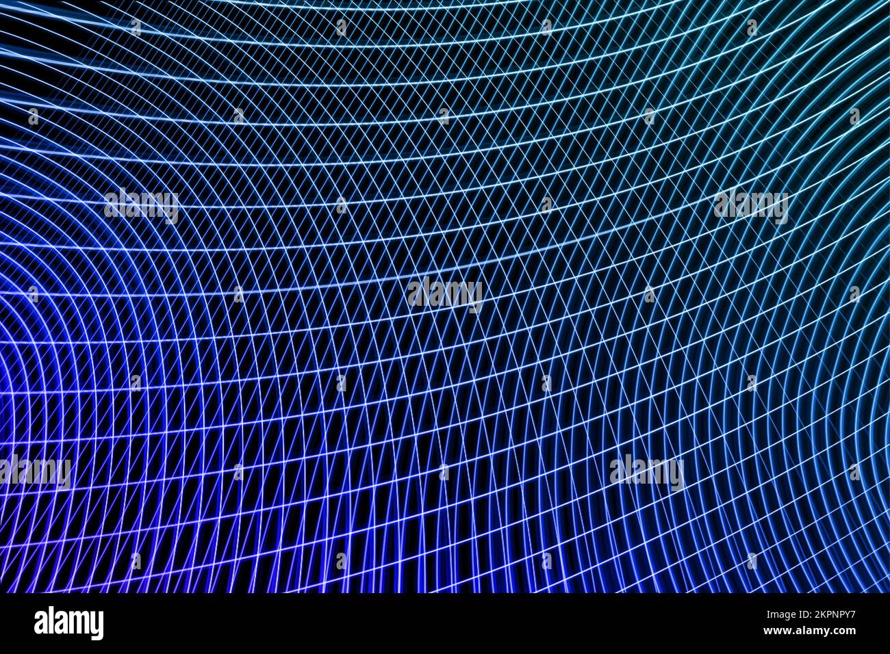 3D illustration and 3D rendering. Colored lights forming a futuristic ...