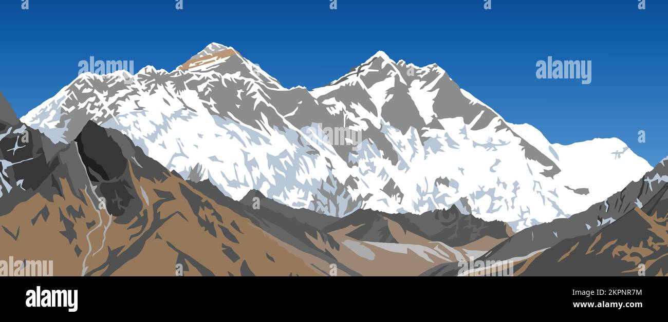 Mt nuptse Stock Vector Images - Alamy