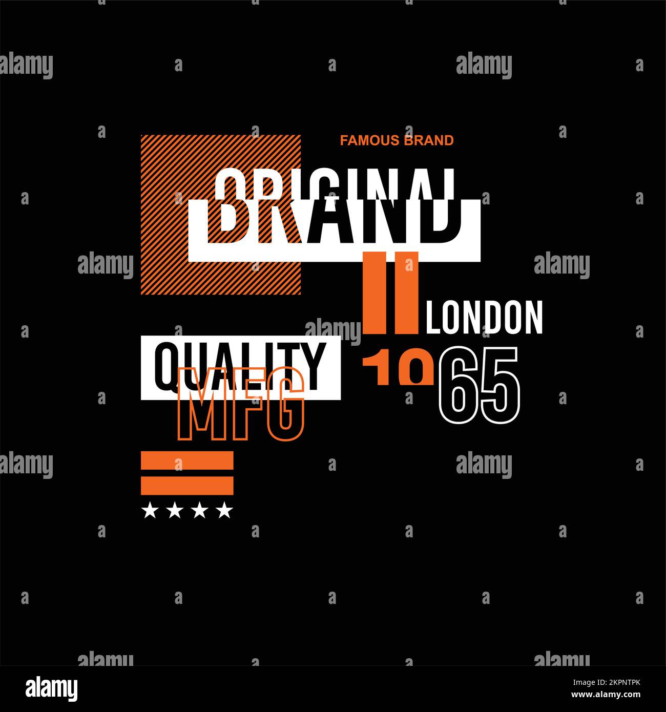 A modern graphic vector with different words and geometric objects ...