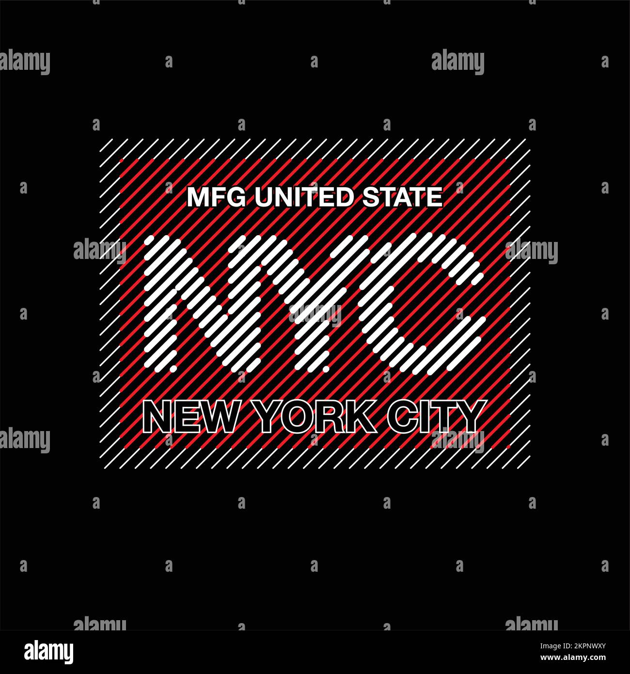 A modern graphic vector design with NYC in white on a red background ...
