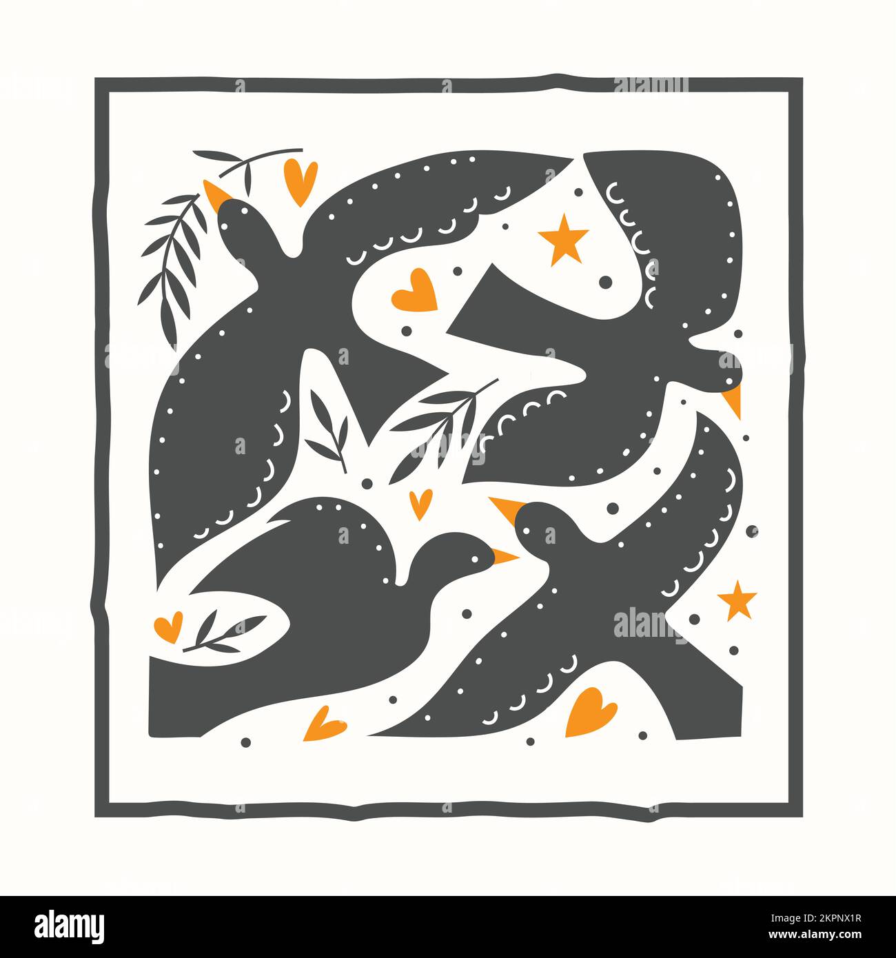 A vector illustration of bird art illustration symbolizing peace and ...