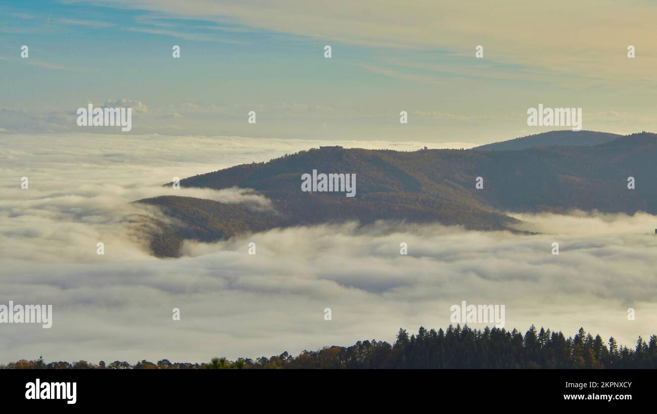 vosges mountains late november, fog in the valley of alsace Stock Photo ...