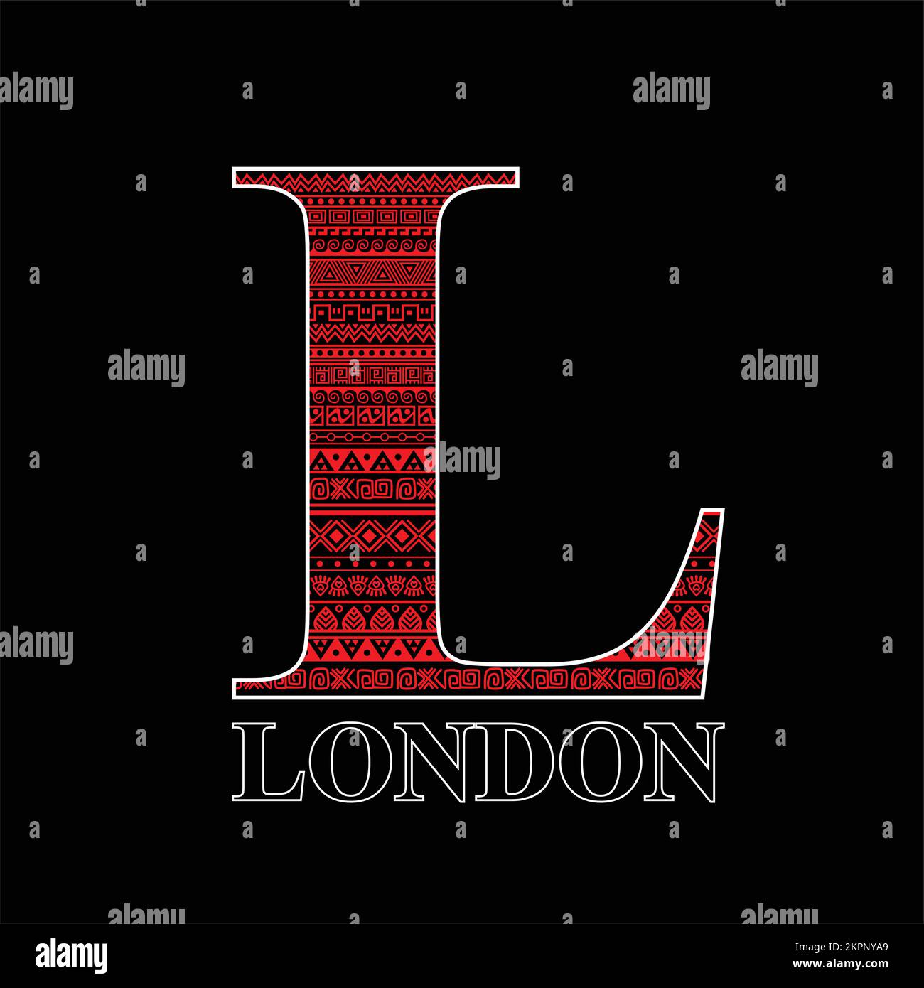 The typography design is vector illustration with L letter and London ...