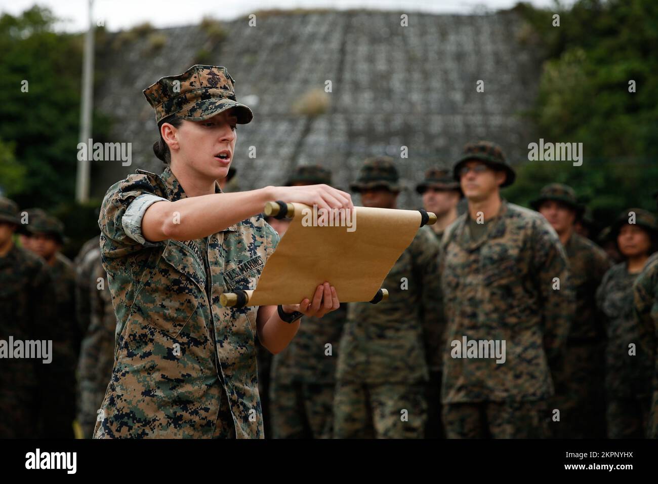 U.S. Marine Corps Capt. Rebecca Serrano, adjutant for 4th Marine ...