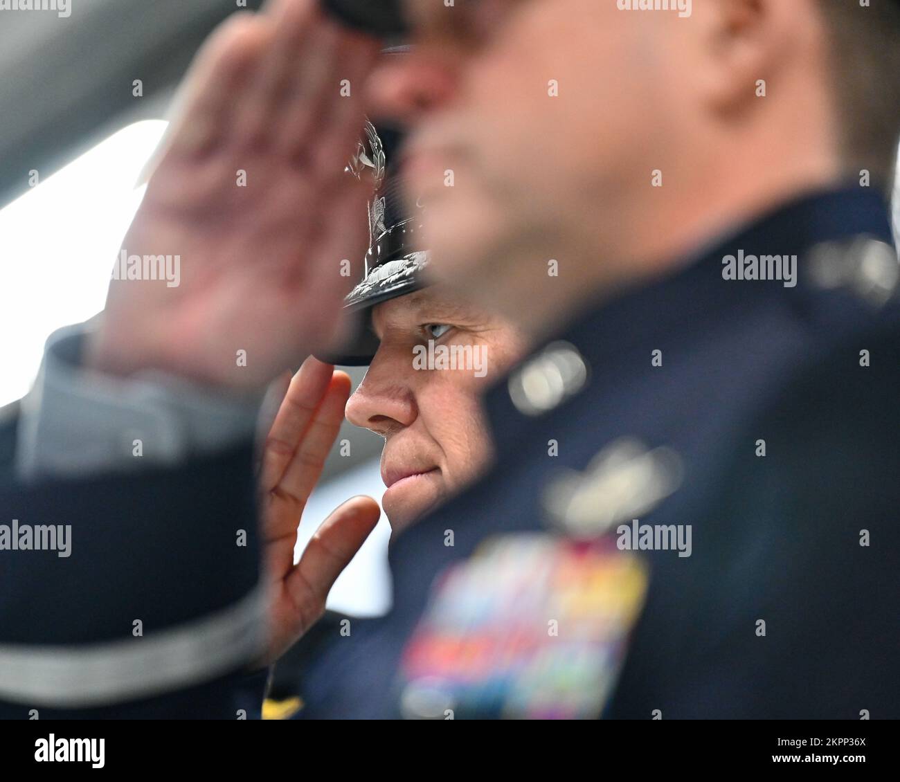 Chief of Space Operations Gen. John W. “Jay” Raymond salutes for the ...
