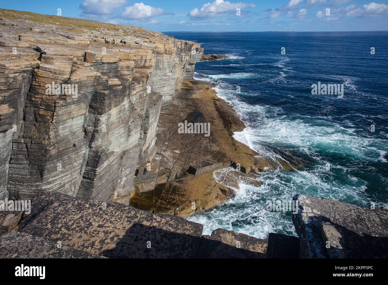 A waymarked path around the Deerness Peninsula on Orkney Stock Photo ...