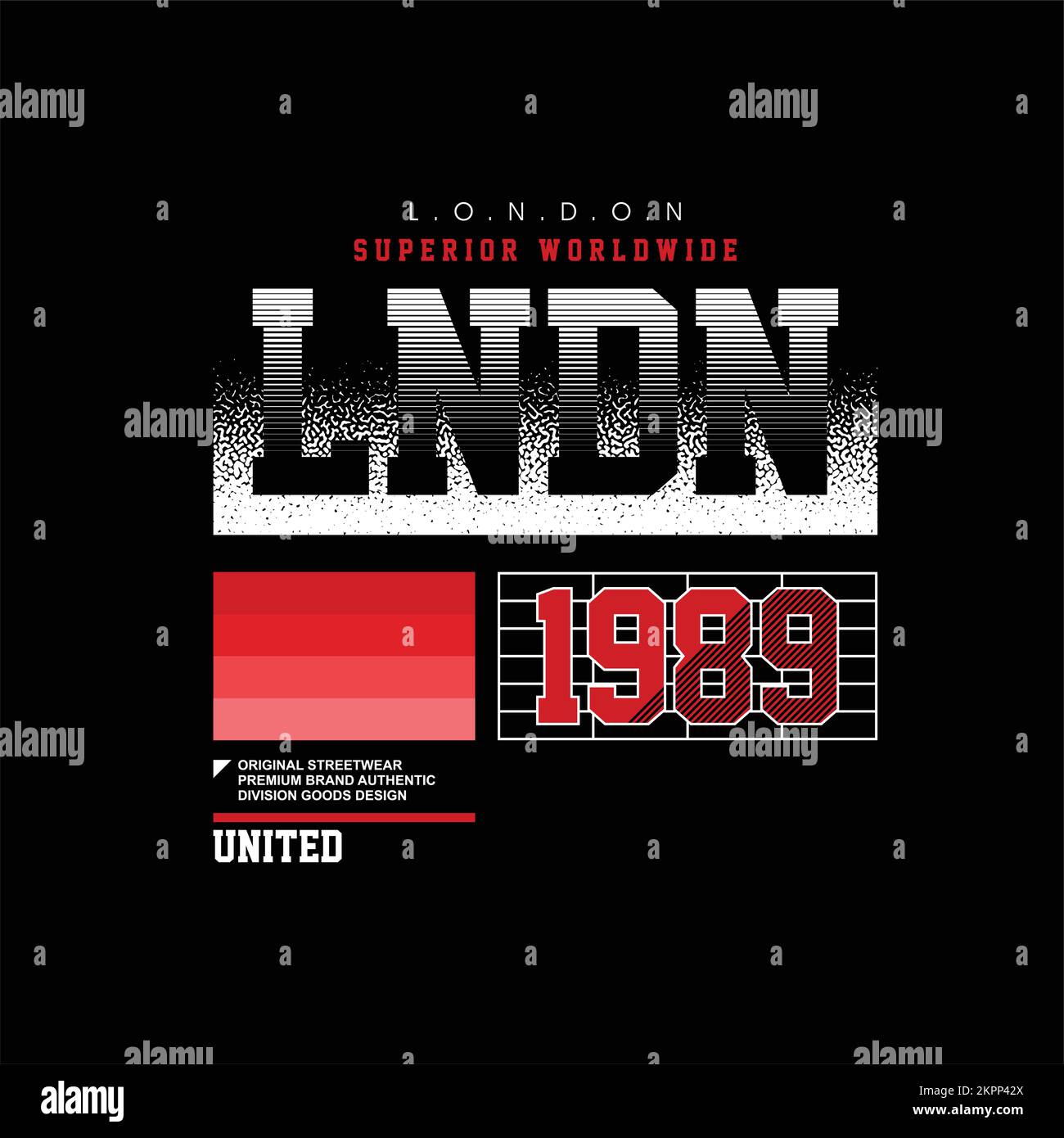 The typography design vector illustration with London text on dark ...